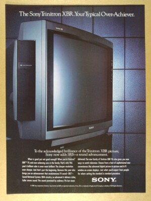 1990 Sony Trinitron XBR Television vintage print Ad | eBay