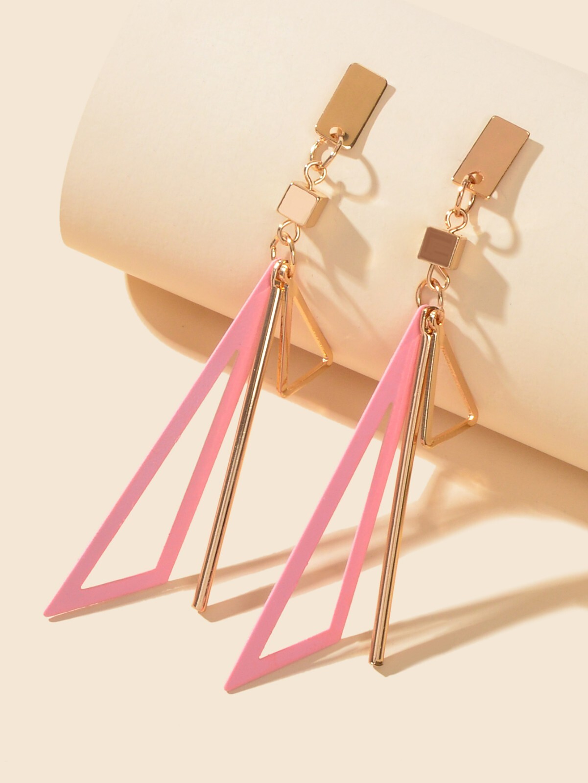 Luxury Colourful Triangle Stick Pendant Stud Earrings Engagement ...