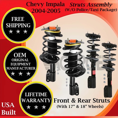Monroe OEM Front & Rear Struts For 2004-2005 Chevy Impala Lifetime ...