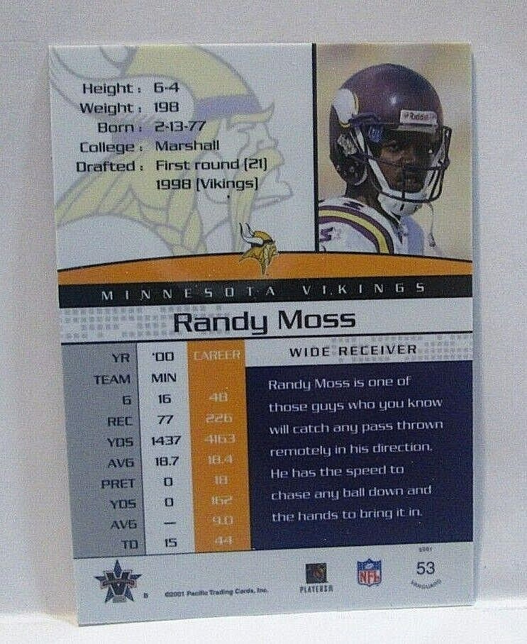 2001 Vanguard RANDY MOSS - Vikings #53 | eBay