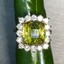 Burle Marx 18K Yellow Gold Cushion Green Chrysoberyl Diamond Halo ...