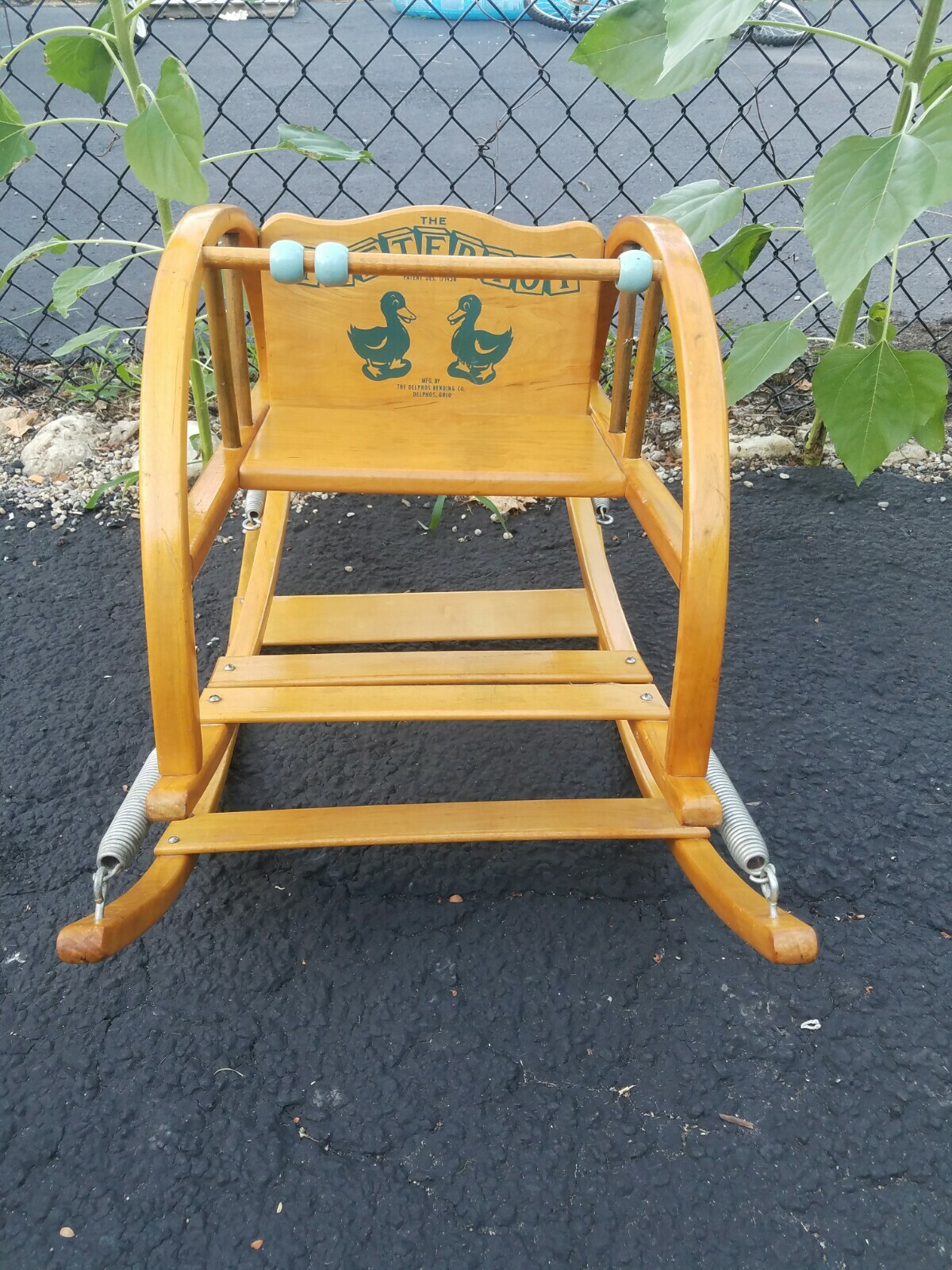 Teetertot wooden rocking toy, vintage nursery, vintage rocker, spring ...