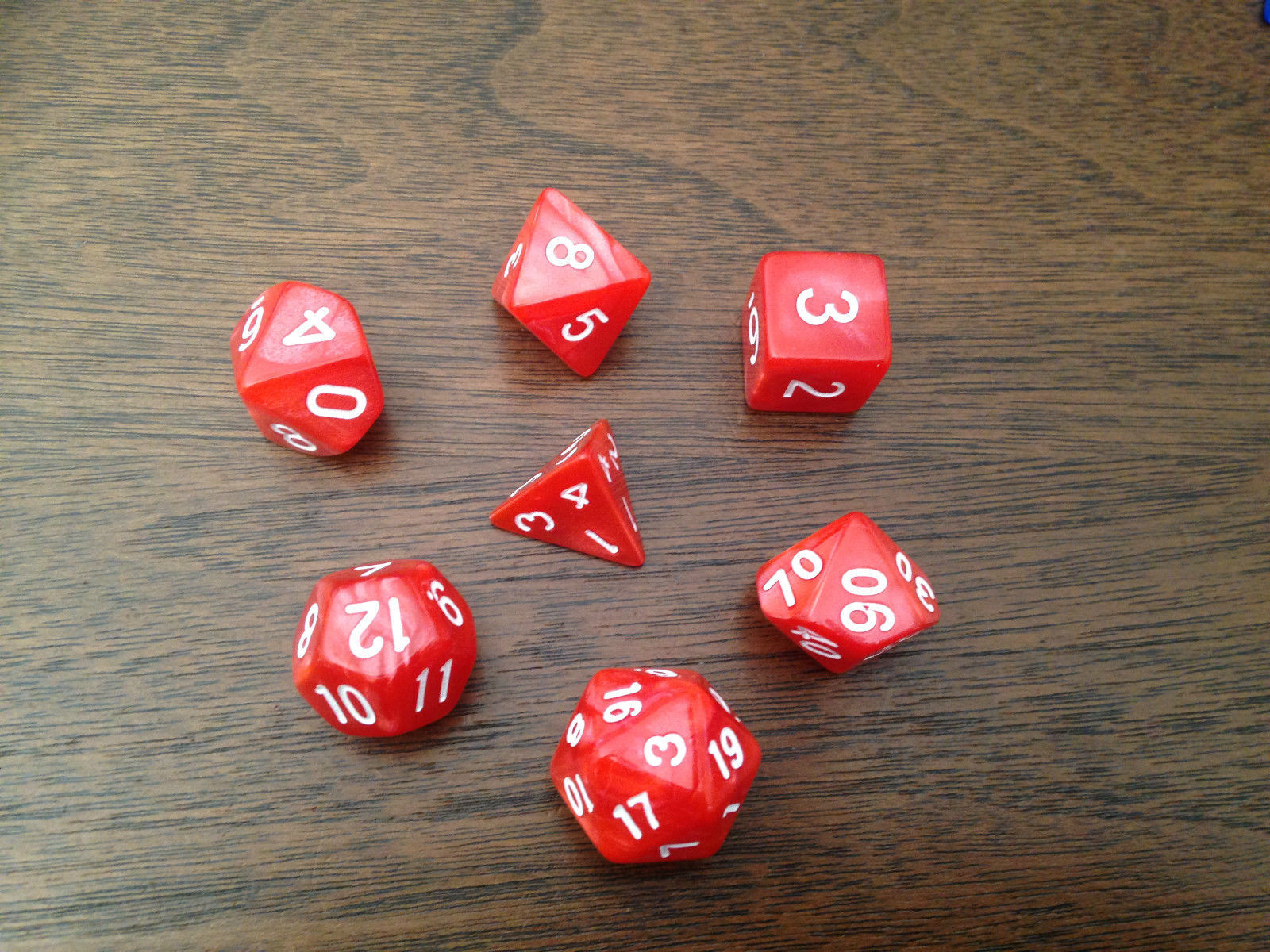 7pcsMCulti Sided Dice Set D4-D20LRulti-Faceted Gaming Acrylic Dices ...