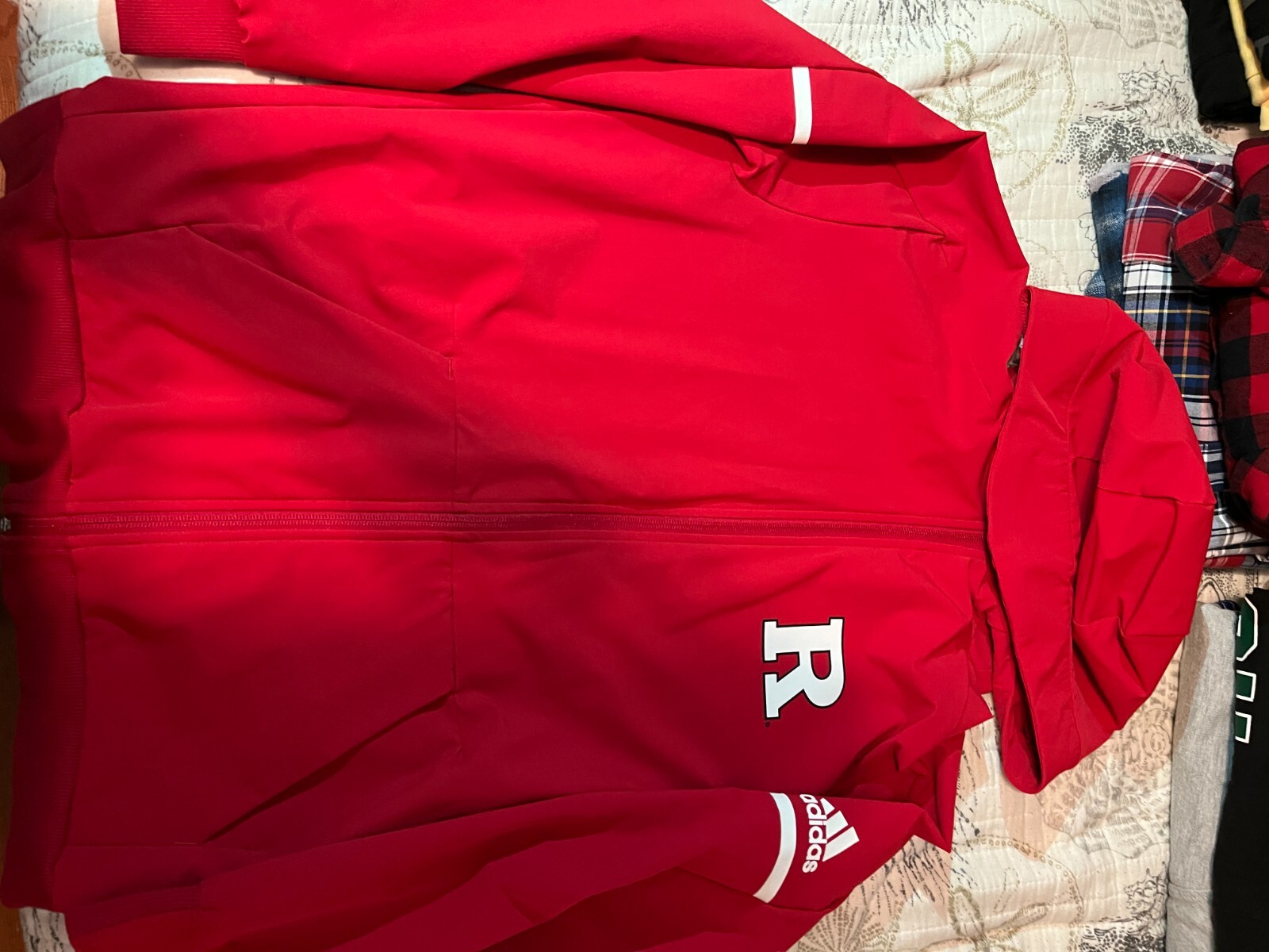 Adidas Rutgers Scarlet Knights Zip Up Jacket Size Medium Basketball ...
