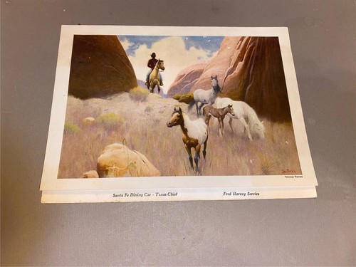 VTG 1908 SANTA FE DINING CAR-TEXAS CHIEF MENU FRED HARVEY SERVICE ...