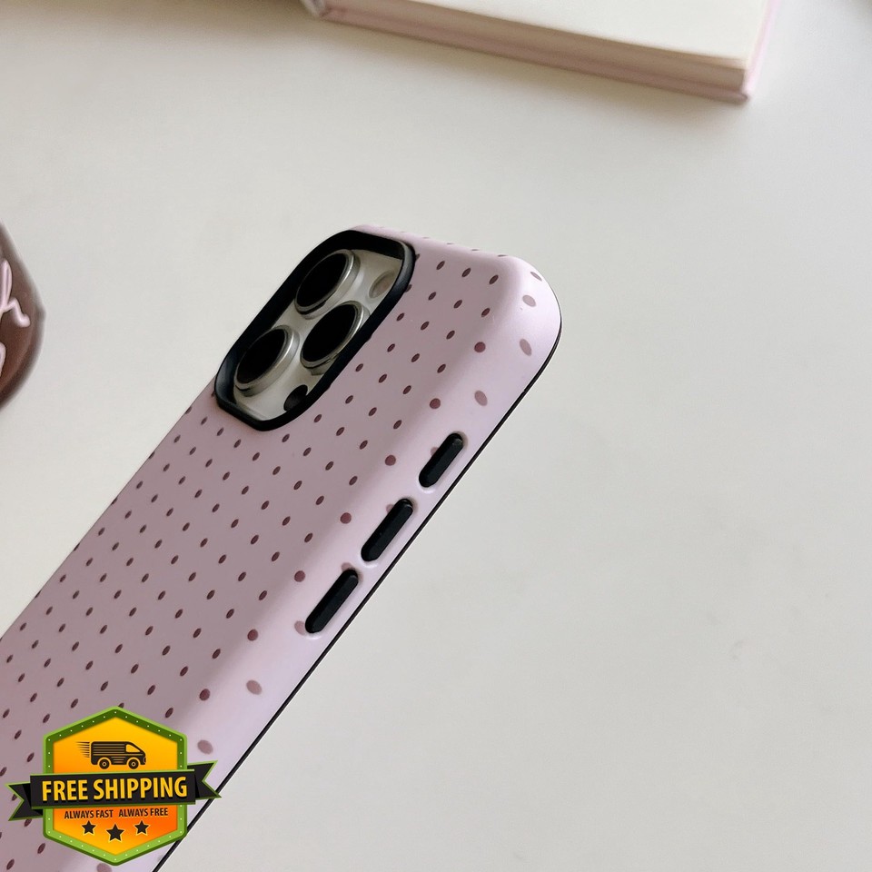 ZUDIISO iPhone 16 Pro Max Pink Polka Dot Case | eBay