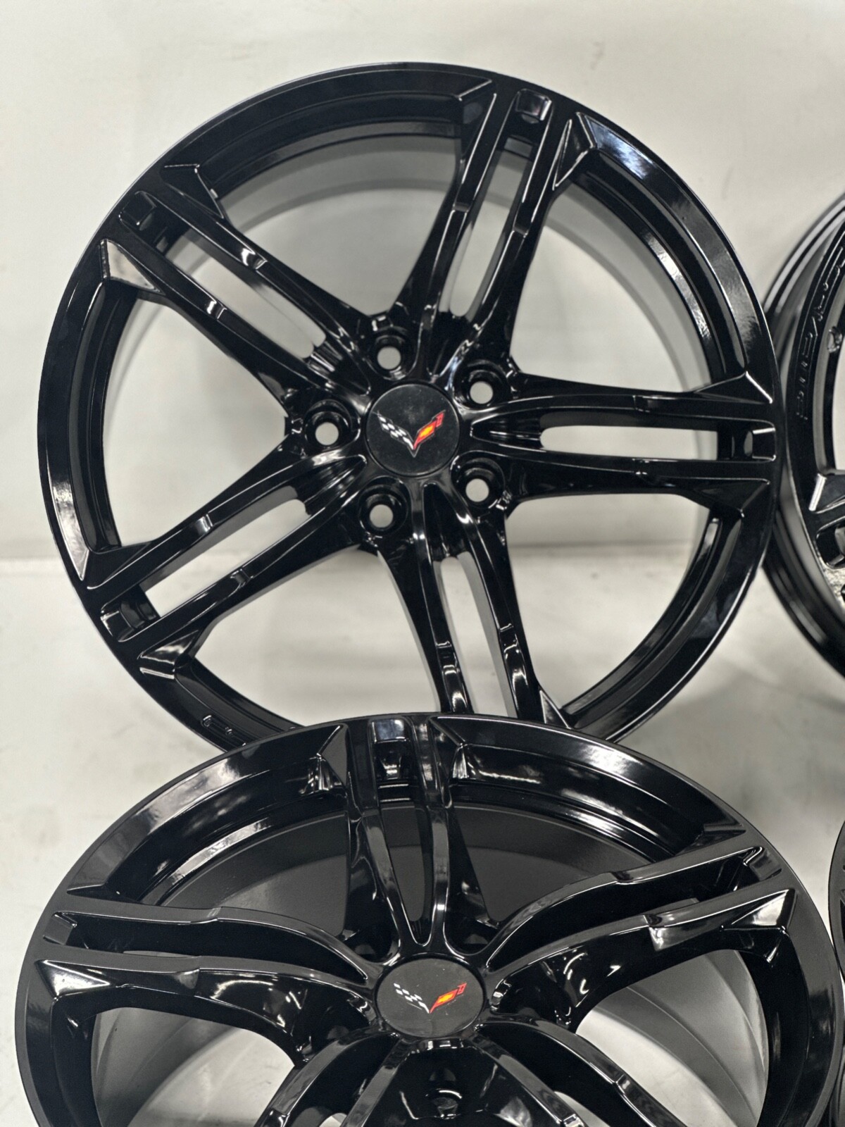 18x8.5/19x10 Gloss Black Wheels SET Fit Camaro C6 Corvette - C6 C7 ...