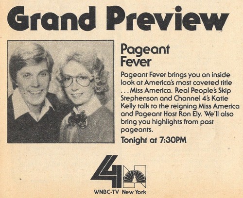1981 WNBC NEW YORK TV AD~KATIE KELLY & SKIP STEPHENSON MISS AMERICA ...