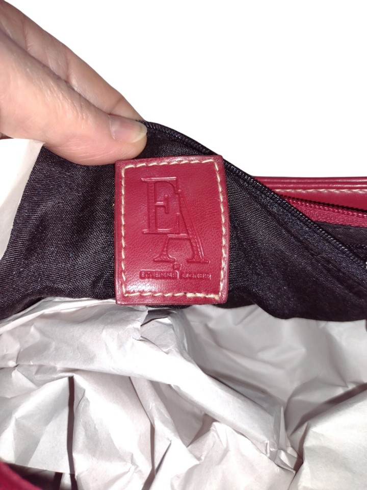 Vintage Etienne Aigner Burgundy Vinyl Handbag Shoulder Strap W/Coin ...