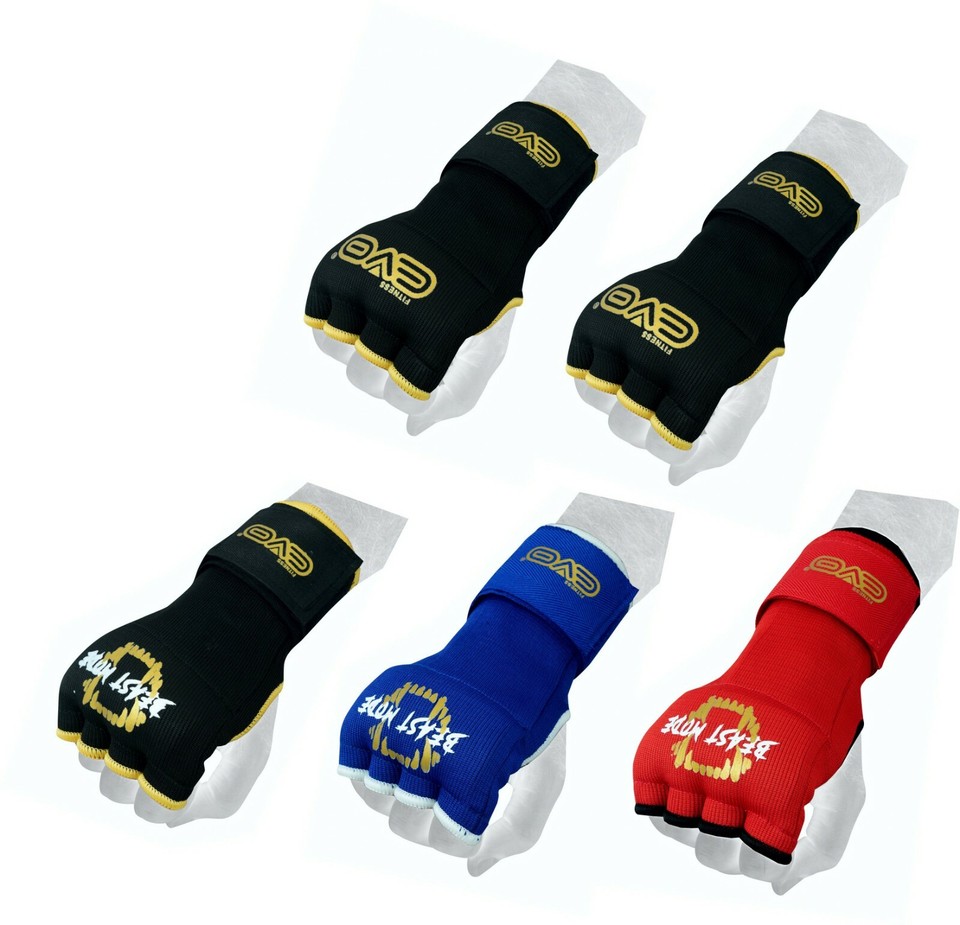 EVO Boxing Inner Gel Gloves Quick Hand wraps Punch Bag Training MMA ...