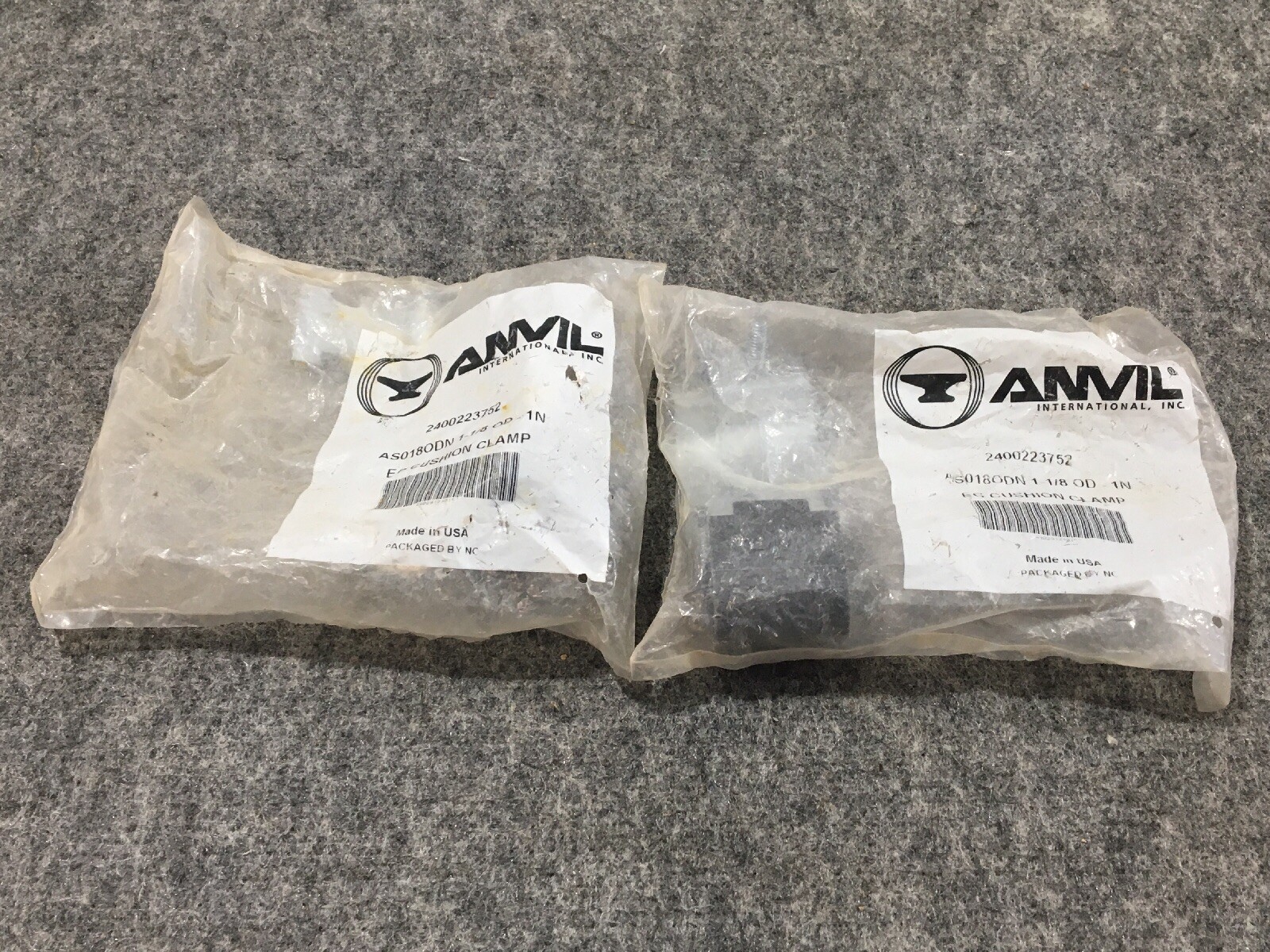 Lot of 2 Anvil International AS0180ODN 1-1/8" OD 1N EG Cushion Clamp ...