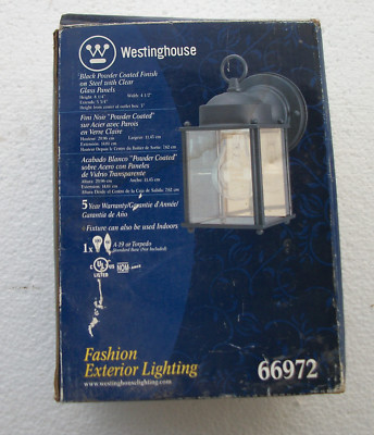 Westinghouse Fashion Exterior Lighting fixture Black w/glass Panels PT ...