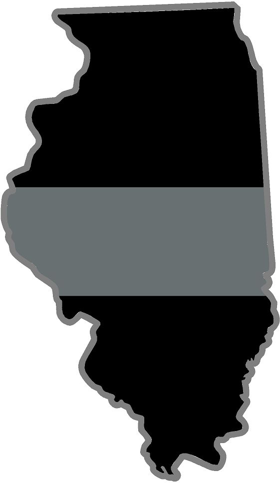 Illinois IL state thin SILVER line decal Corrections Officer Sticker ...