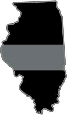 Illinois IL state thin SILVER line decal Corrections Officer Sticker ...