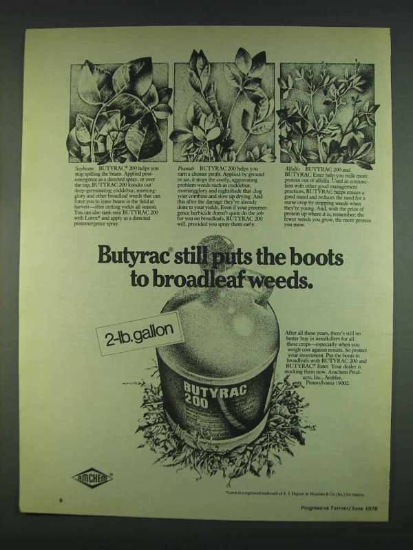 1978 Amchem Butyrac 200 Weedkiller Ad - Broadleaf Weeds | eBay