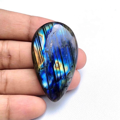 Natural Blue Flash Labradorite Cabochon Pear Shape Gemstone Loose 76 ...