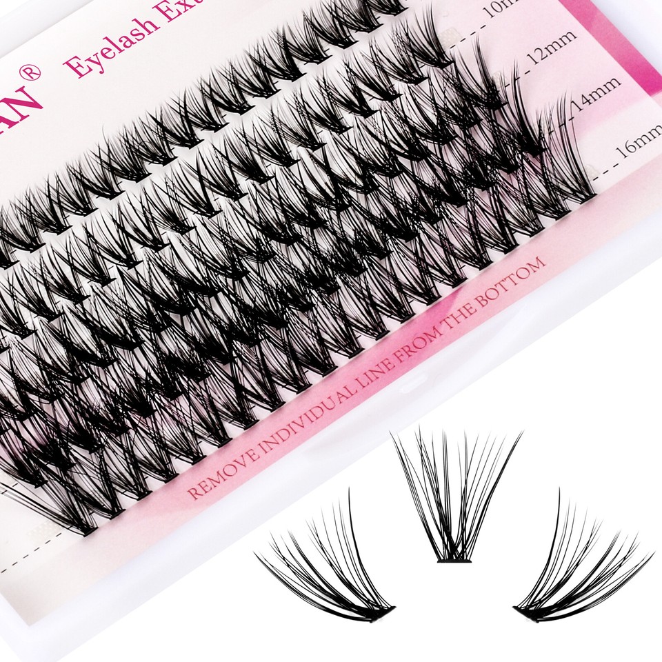 Fadvan Cluster Eyelashes Natural Curl Lash Individual Lashes Thick ...