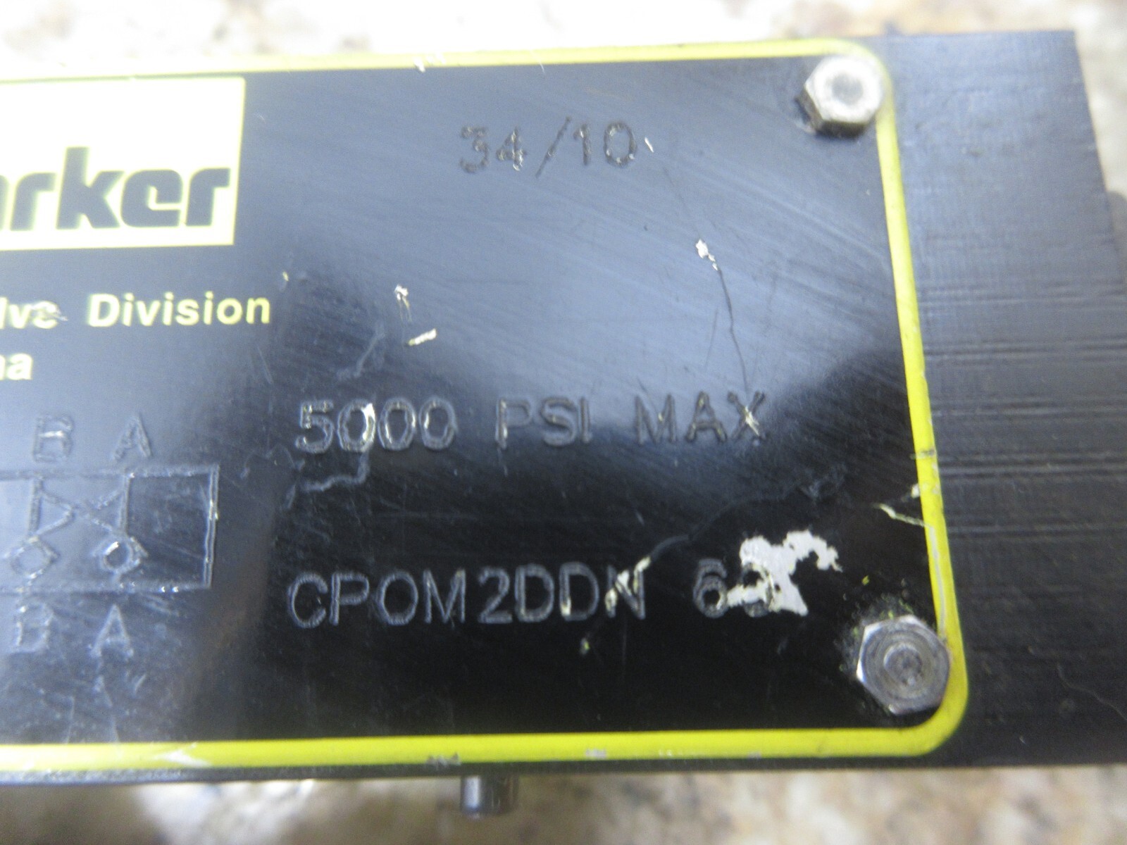 PARKER VALVE DIVISION 5000 PSI MAX CP0M2DDN 60 34/10 CPOM2DDN 60 | eBay