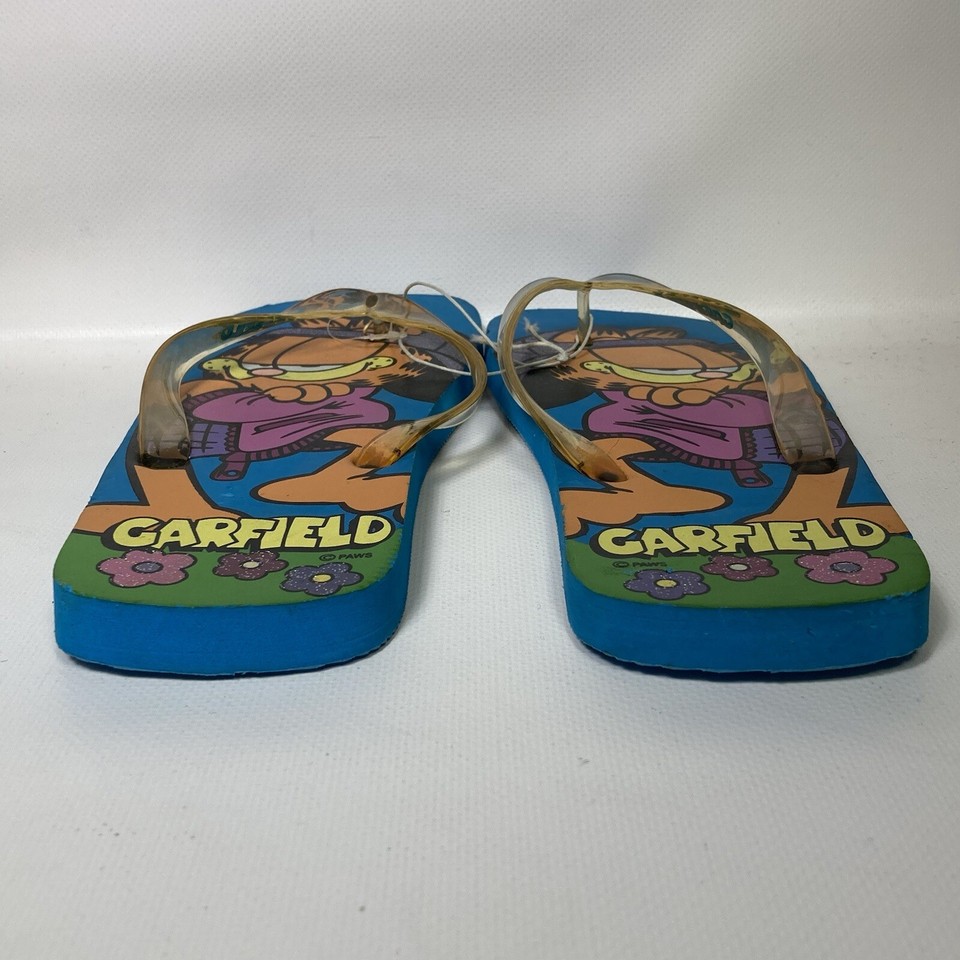 Vintage Garfield Sandals Flip Flops Flowers Backwards Hat 1990s Paws ...