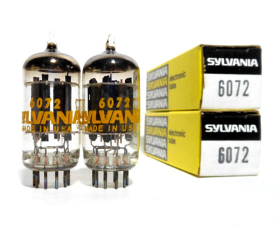 Matched Codes Pair Sylvania USA NOS NIB 6072 Audio Tubes Premium Low ...