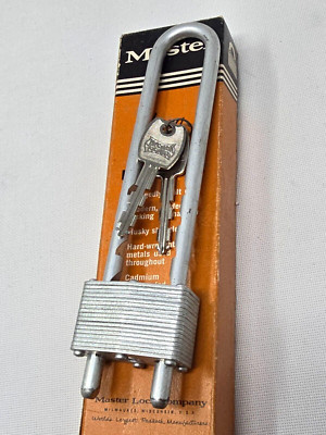 VINTAGE Master Lock F15 Padlock with Long Shackle & 2 Keys New Old ...