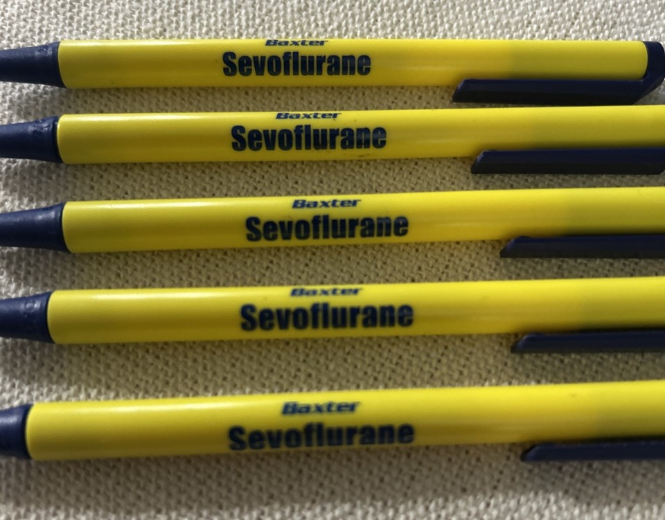Vintage Pen Baxter Sevoflurane Set Of 5 Drug Rep Pens Pharma Swag | eBay