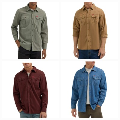 Wrangler Men's Pick Color Relaxed Fit Woven Long Sleeve Button Shirts ...