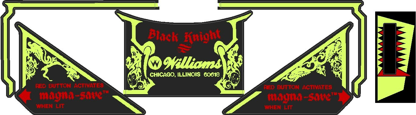 Williams Black Knight Pinball Machine Apron Decal Set | eBay