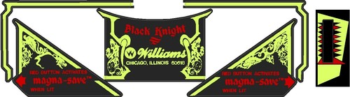 Williams Black Knight Pinball Machine Apron Decal Set | eBay