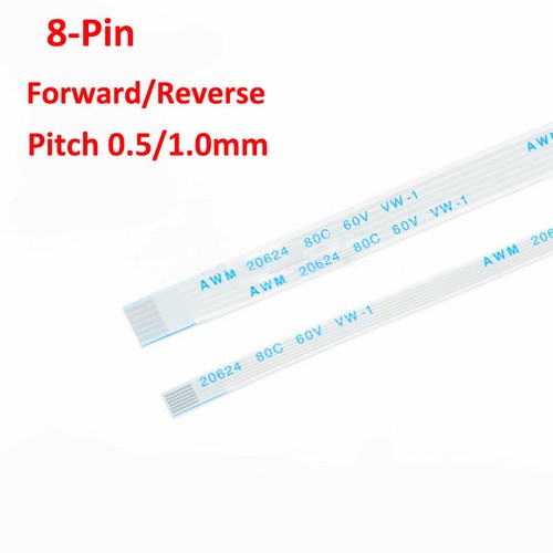 8-Pin 0.5mm 1mm FFC/FPC Flexible Flat Cable Ribbon Forward/Reverse ...