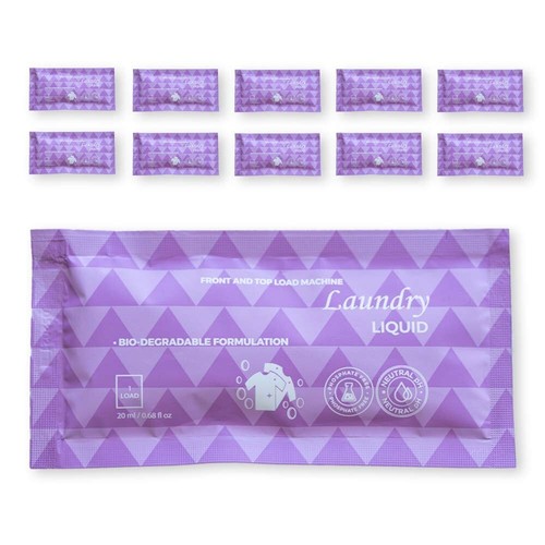 Pack 10 x 20ml LAUNDRY LIQUID SACHETS (one per load) Aust Accommodation ...