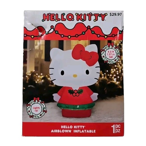 Gemmy Hello Kitty Holly Airblown Inflatable Lights Up Christmas 4.5’ Ft ...