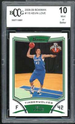 Kevin Love Rookie Card 2008-09 Bowman #115 BGS BCCG 10 | eBay