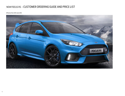 PDF DIGITAL CAR PRICE LIST: FORD FOCUS RS - JUNE 2016 | eBay UK
