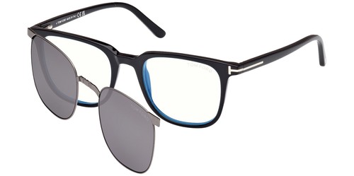 Tom Ford Men's Blue Block Eyeglass Frame w/ Polarized Clip-On ...