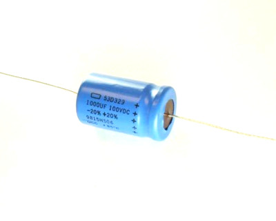 1x 1000uF 100V Axial Electrolytic Aluminum Capacitor mfd 100VDC 1000mfd ...