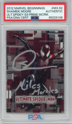 Shameik Moore 2012 Marvel Ultimate Spider-Man M35-52 PSA Autograph ...