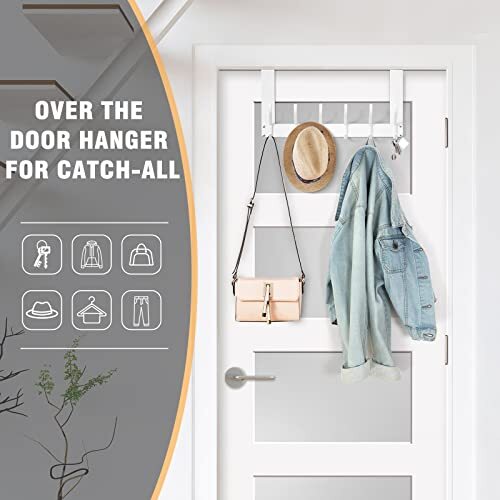 Uross Foldable Over The Door Hooks, Heavy Duty Over Door Hanger, Behind ...
