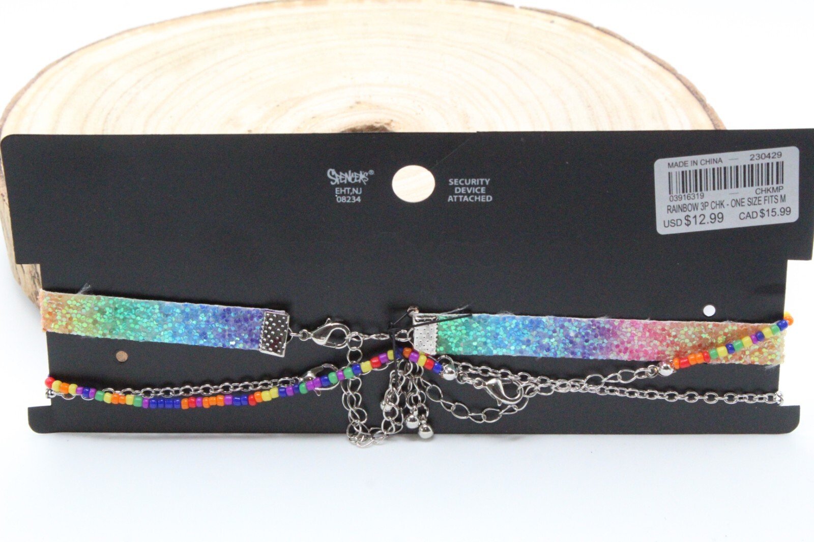 Rainbow 3-Piece Choker Necklace BODY RAGE by Spencer's Pride Multicolor ...