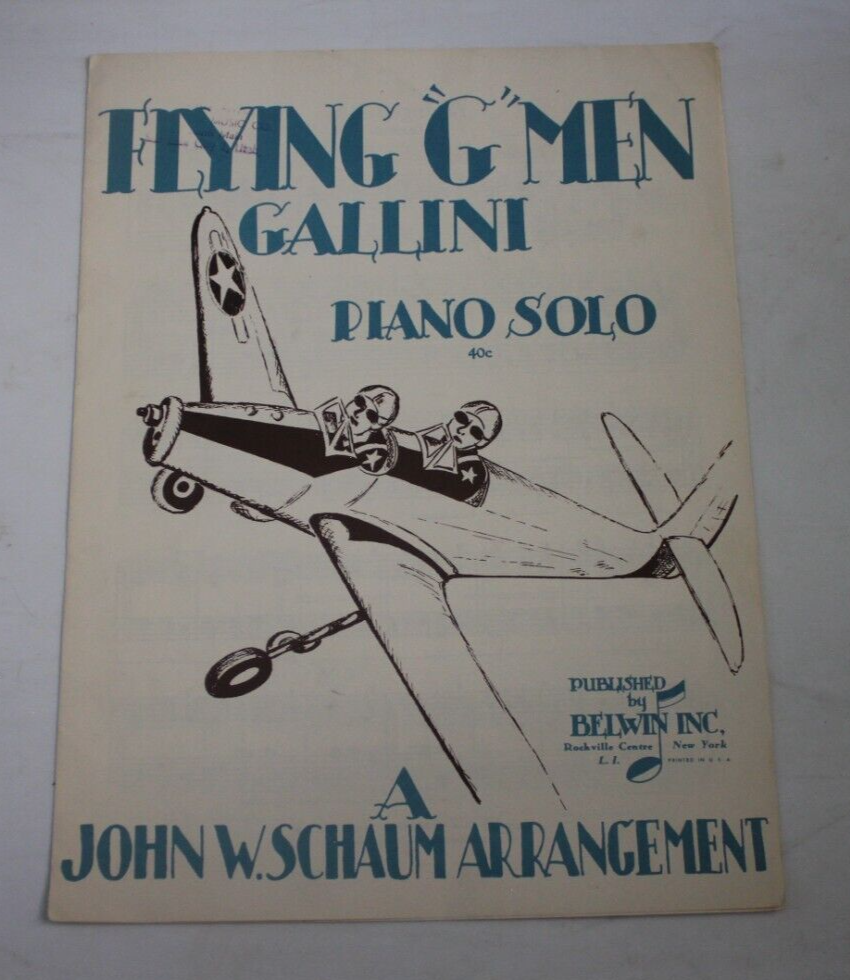 vintage classical sheett music for piano 1944 "Flying "G" Men Gallini ...
