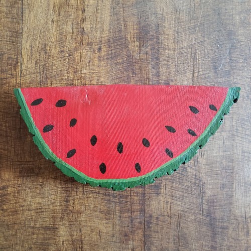 Wooden Watermelon Slice Farmhouse Decor Country Chic Hand Painted USA ...