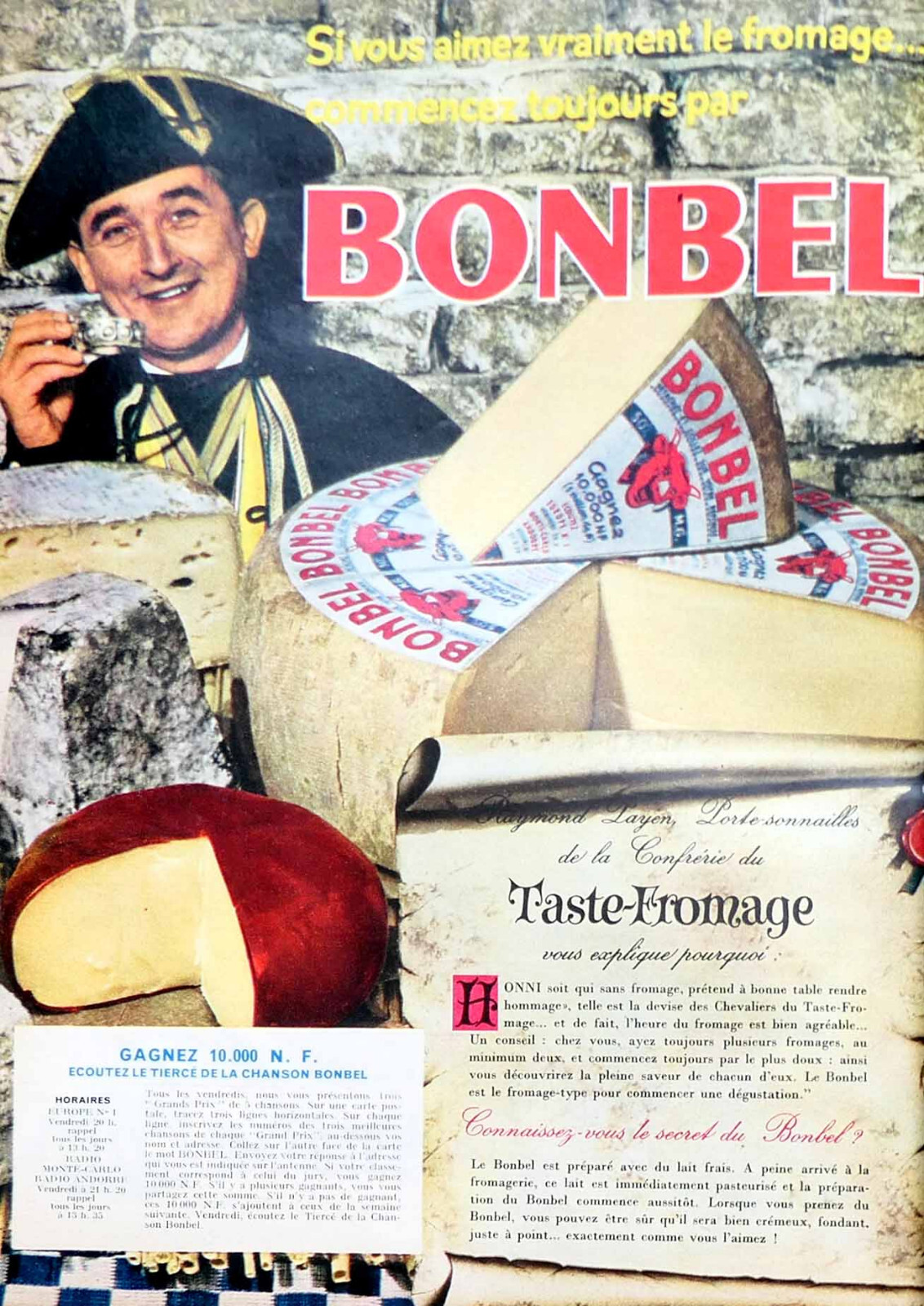 Publicité papier FROMAGE BONBEL juin 1960 ARP-03 | eBay