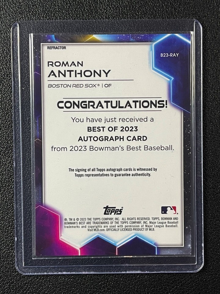 ROMAN ANTHONY 2023 BOWMAN’S BEST BASEBALL AUTOGRAPH AUTO RED SOX | eBay