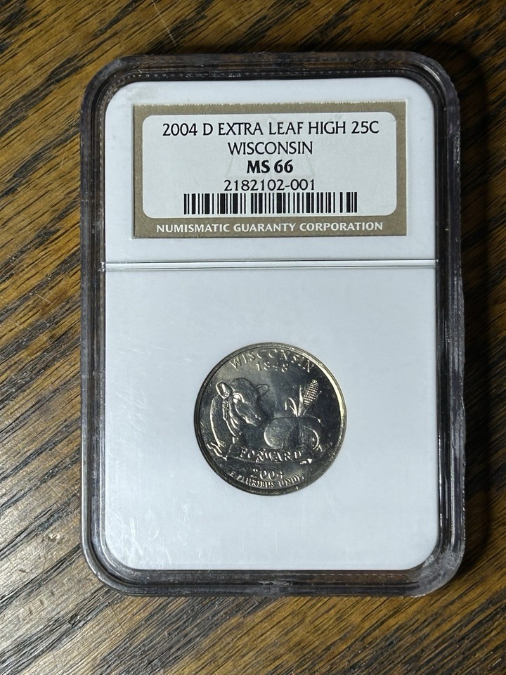 2004 D Extra High Leaf Wisconsin State Quarter 25C NGC MS 66 | eBay