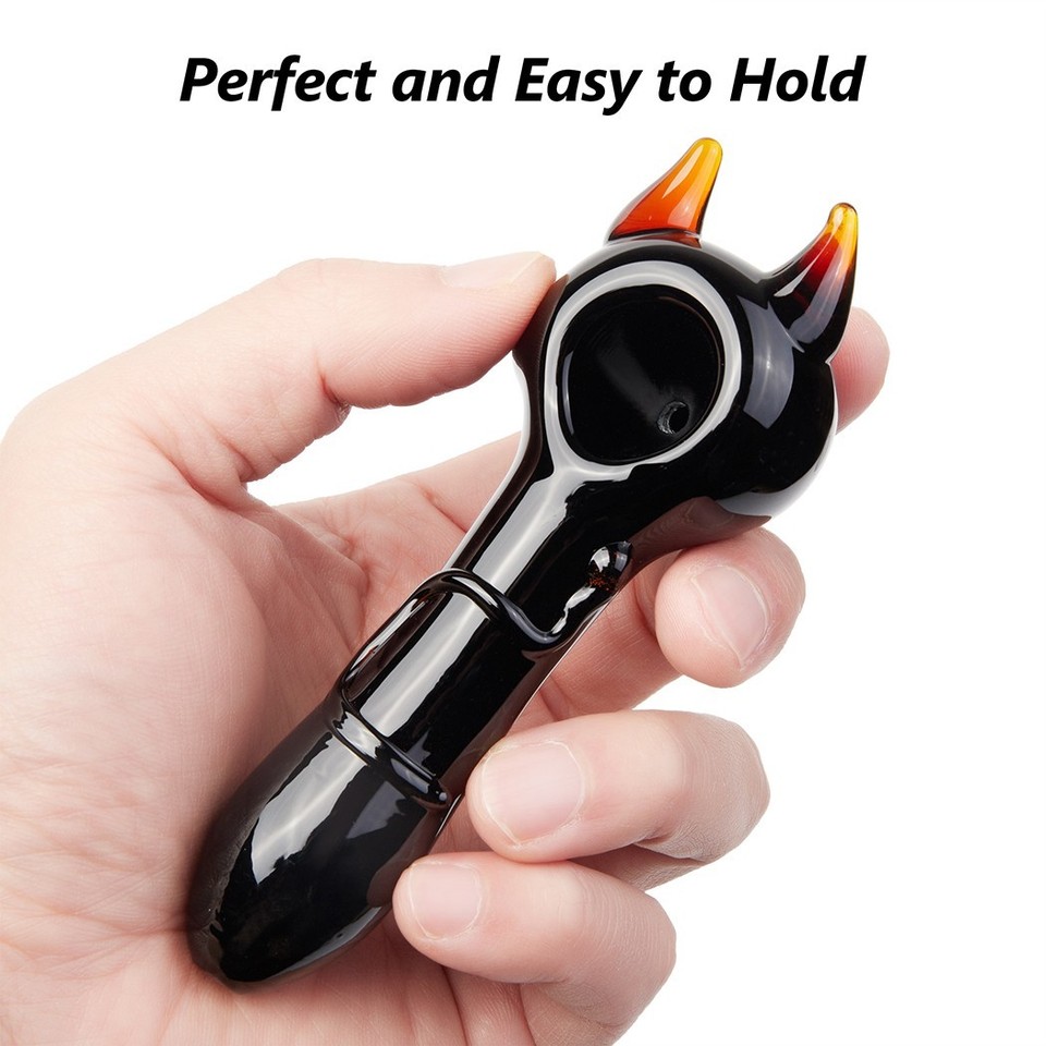 4 Inch Demon Tobacco Smoking Glass Pipe Gorgeous Bowl Collectible ...