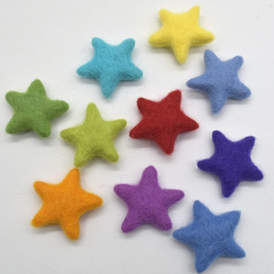 100% Wool Felt Stars - Handmade - Felted Stars - Assorted Colours | eBay
