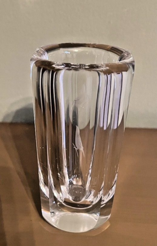 ORREFORS Vintage 1950s/60s Etched Birds Square 4” Mini Bud Vase, Pre ...