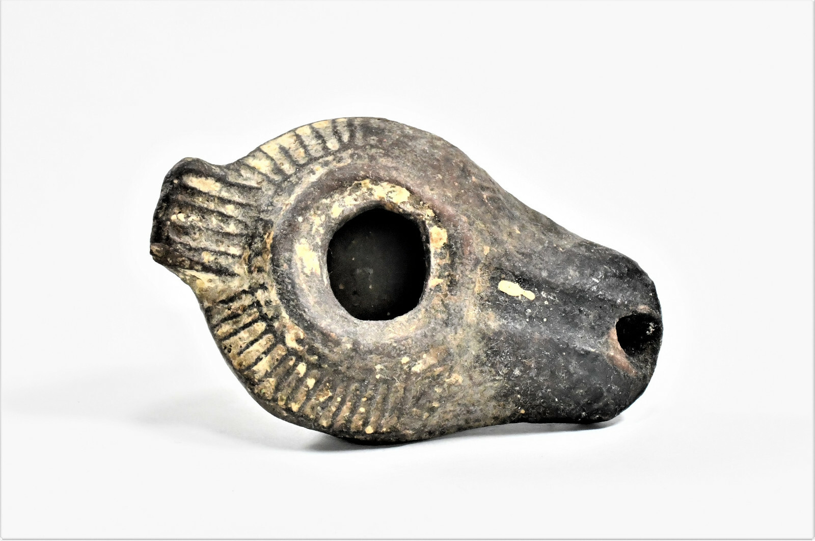 RARE ITEMS A Roman Gray Ware Pottery Oil Lamp | eBay