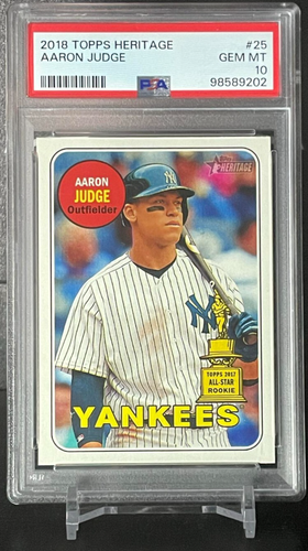 2018 TOPPS HERITAGE AARON JUDGE "2017 ALL-STAR ROOKIE" TROPHY PSA 10 ...