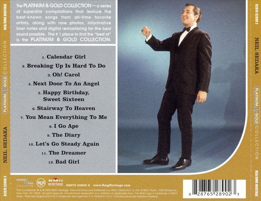 NEIL SEDAKA PLATINUM & GOLD COLLECTION NEW CD 828765255523| eBay